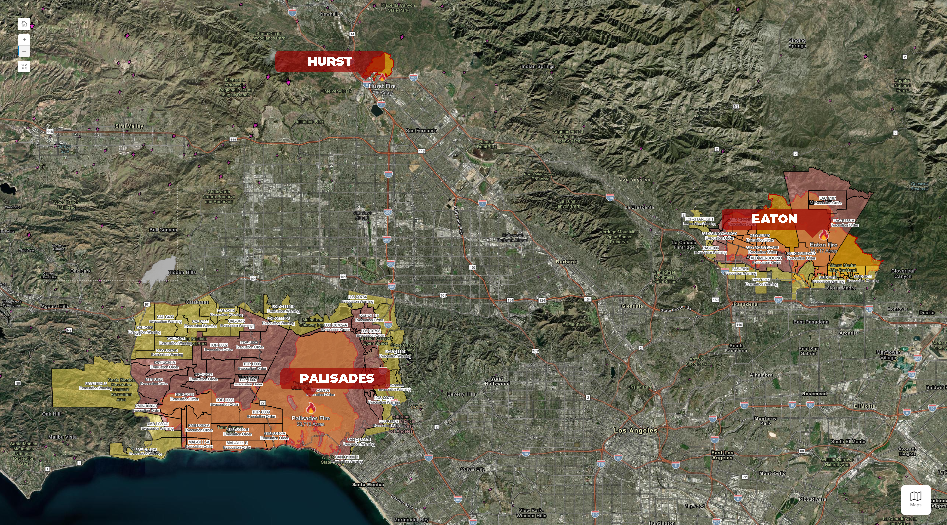 Mapas De Incendios De California Mapa Incendios En California